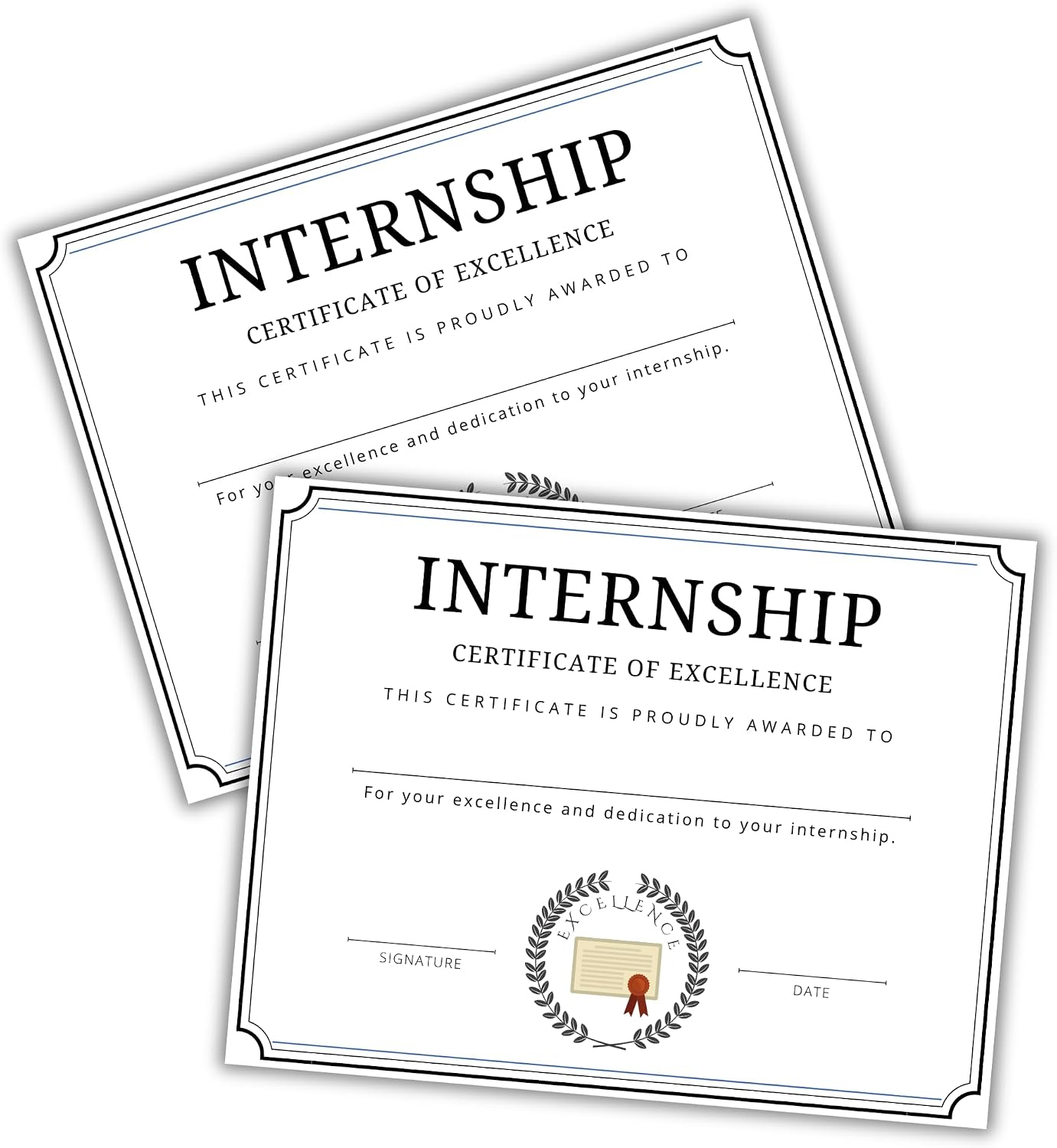 Internship Certificate of Excellence 30pk 8.5x11” Completion ...