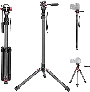Amazon.com : Koolehaoda 73" Carbon Fiber Video Monopod Kit with ...