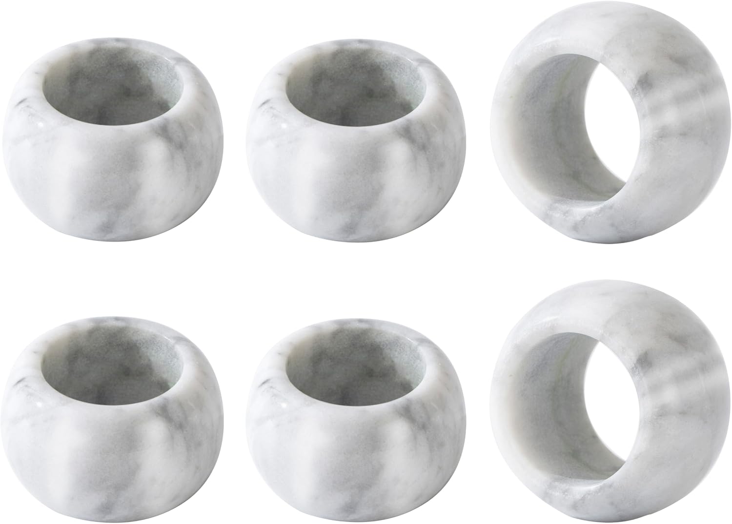 Amazon.com: Marble Napkin Rings Set of 6, Decorative Modern Napkin ...