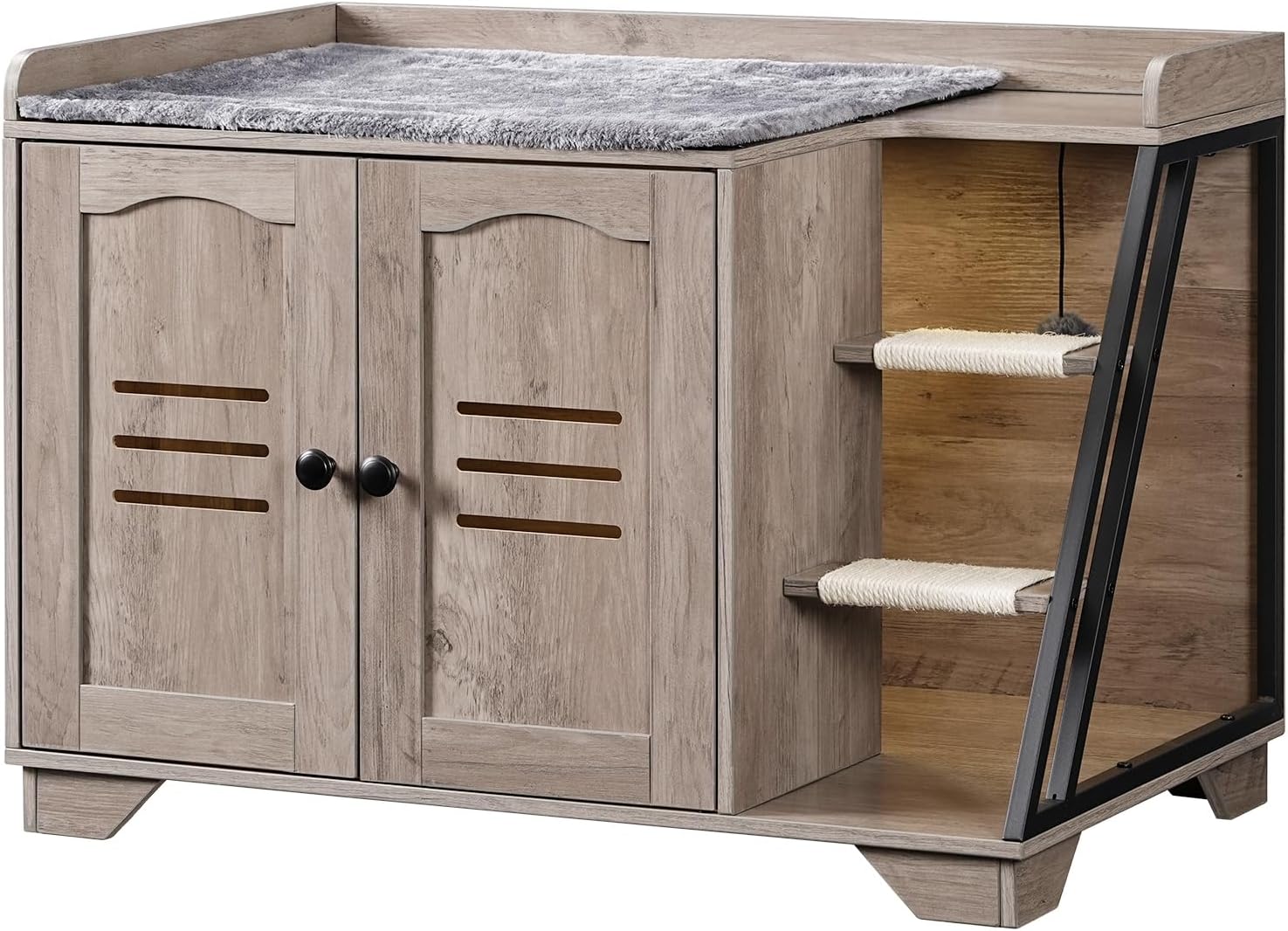 Amazon.com: HOOBRO Cat Litter Box Enclosure with Ladder, Hidden Litter ...