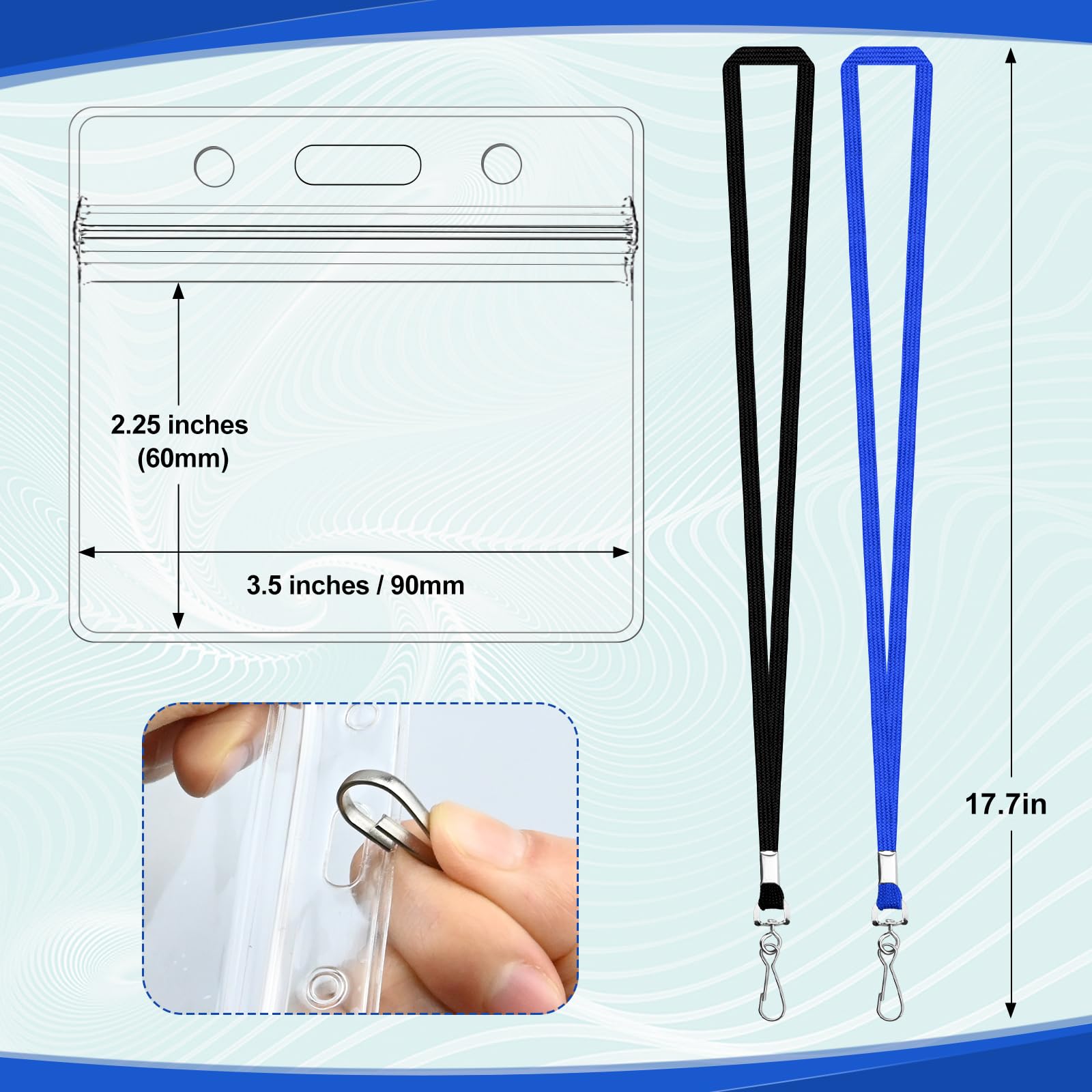 Snapklik.com : 25Pcs Clear Plastic Horizontal Name Tags Badge ID Card ...