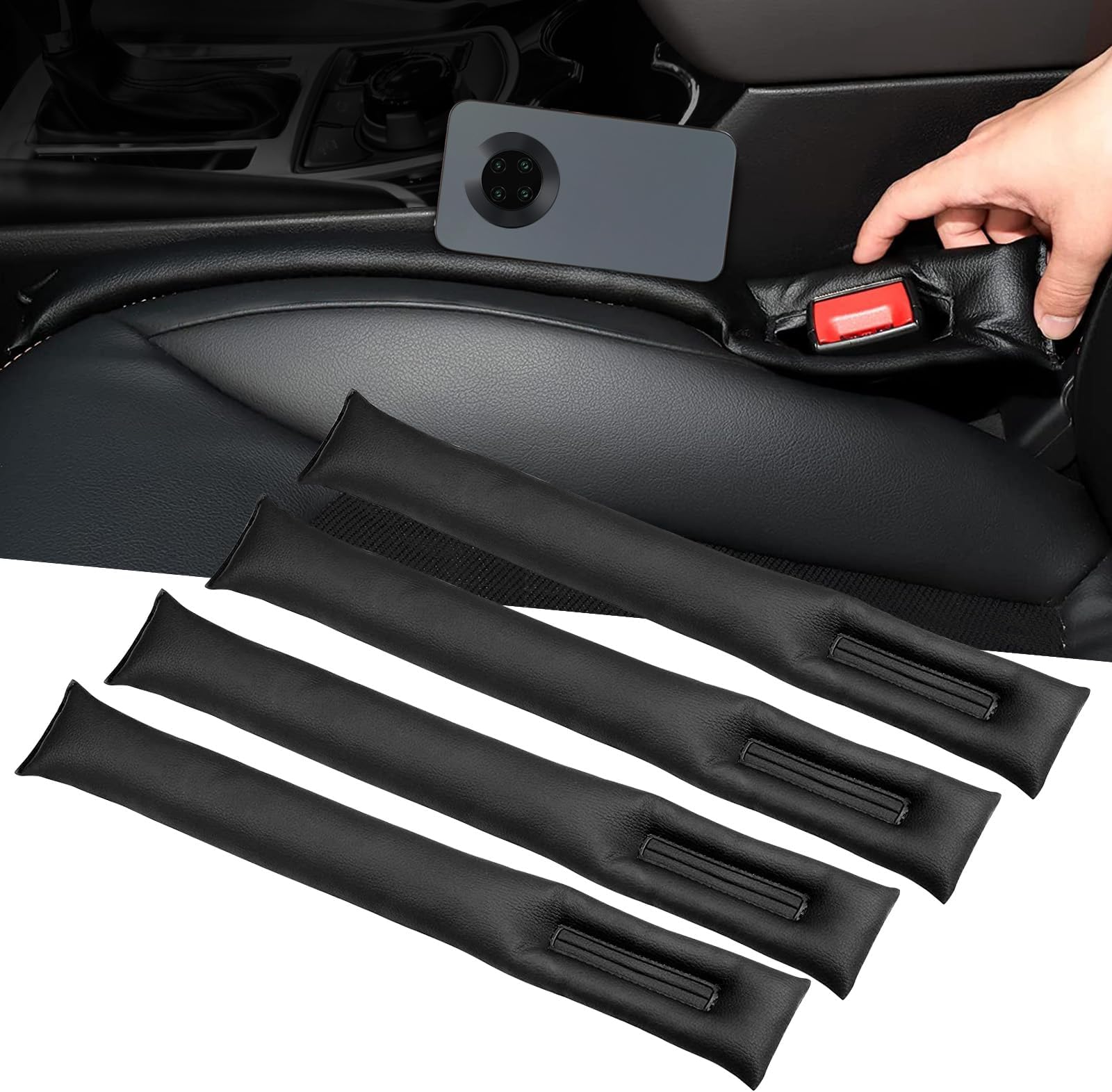 ROUDJER 4 Pack Car Seat Gap Filler, Universal Anti-Drop Car Gap Filler ...