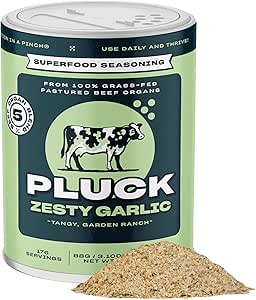 Pluck Zesty Garlic Organ Meat Blend Seasoning | From Grass-Fed & Grass ...