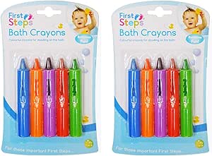 First Steps Baby Bath Crayons Pack of 12 for Fun in Bath - Non Toxic ...