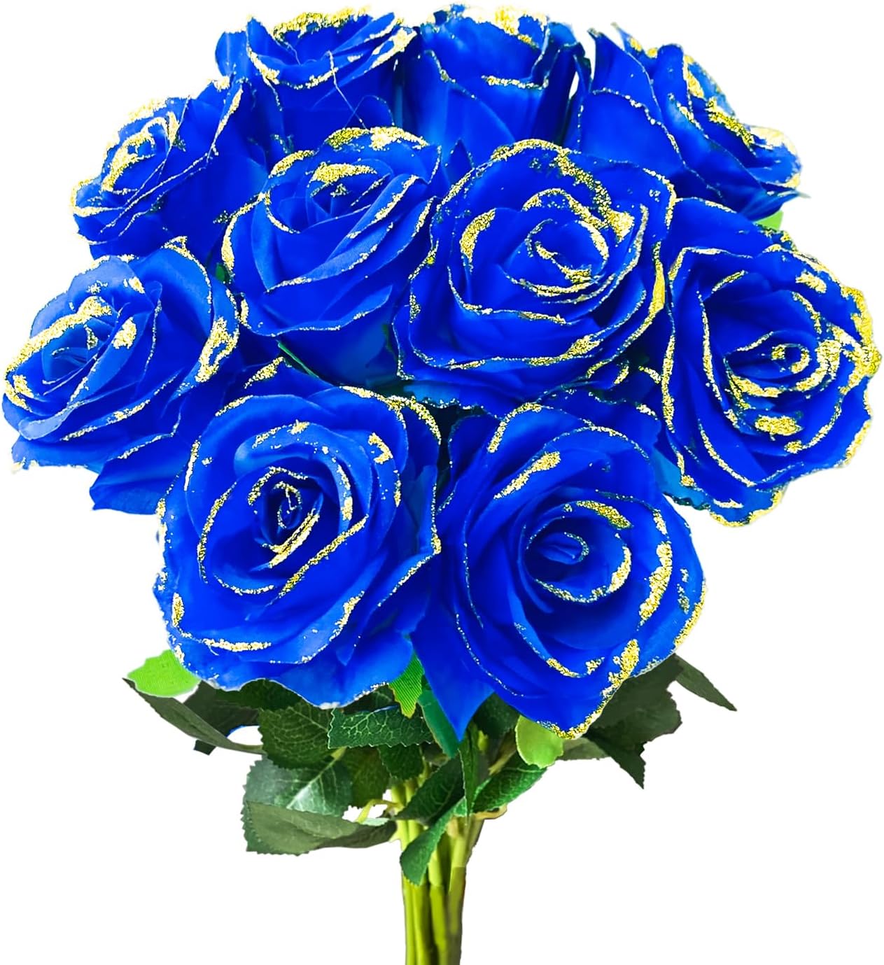 Amazon.com: Lokediren 10 PCS Rose Artificial Flowers, Glitter Fake ...