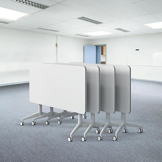 Amazon.com: Goakwwuz Folding Conference Table, White Conference Room ...