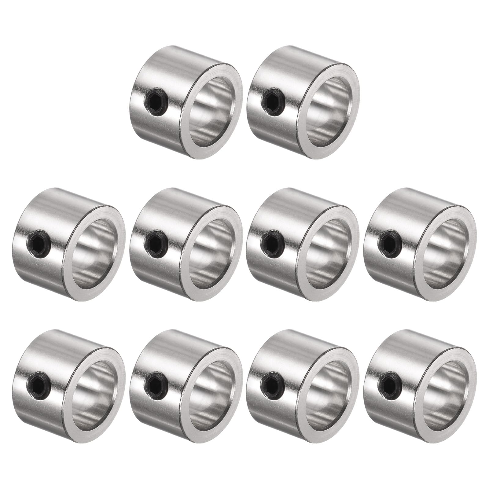 uxcell 10pcs Set Screw Collars 12mm Bore Shaft Collars, 18mm OD, 12mm ...
