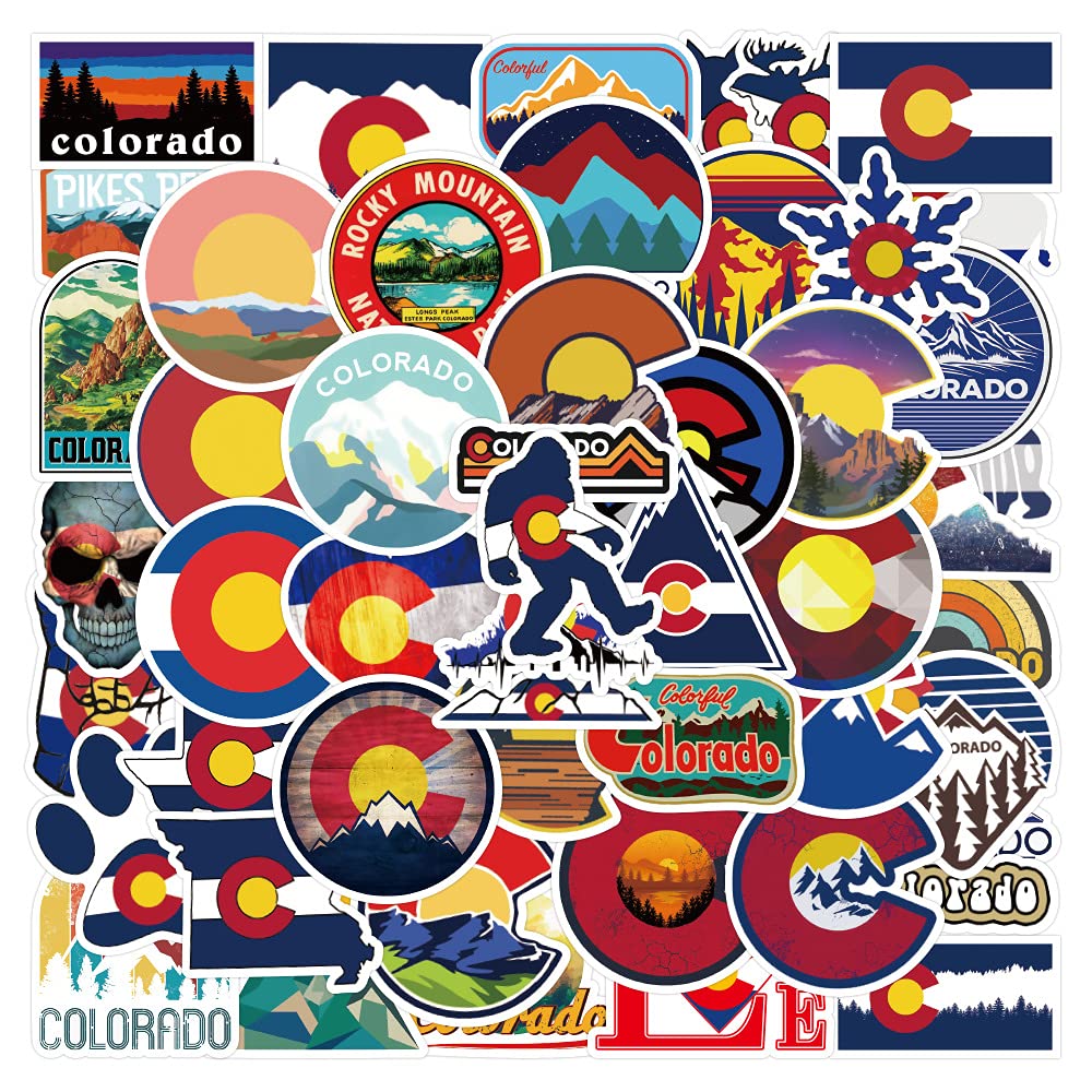 Amazon.com: 50pcs Colorado Stickers Waterproof Vinyl Outdoor Travel ...