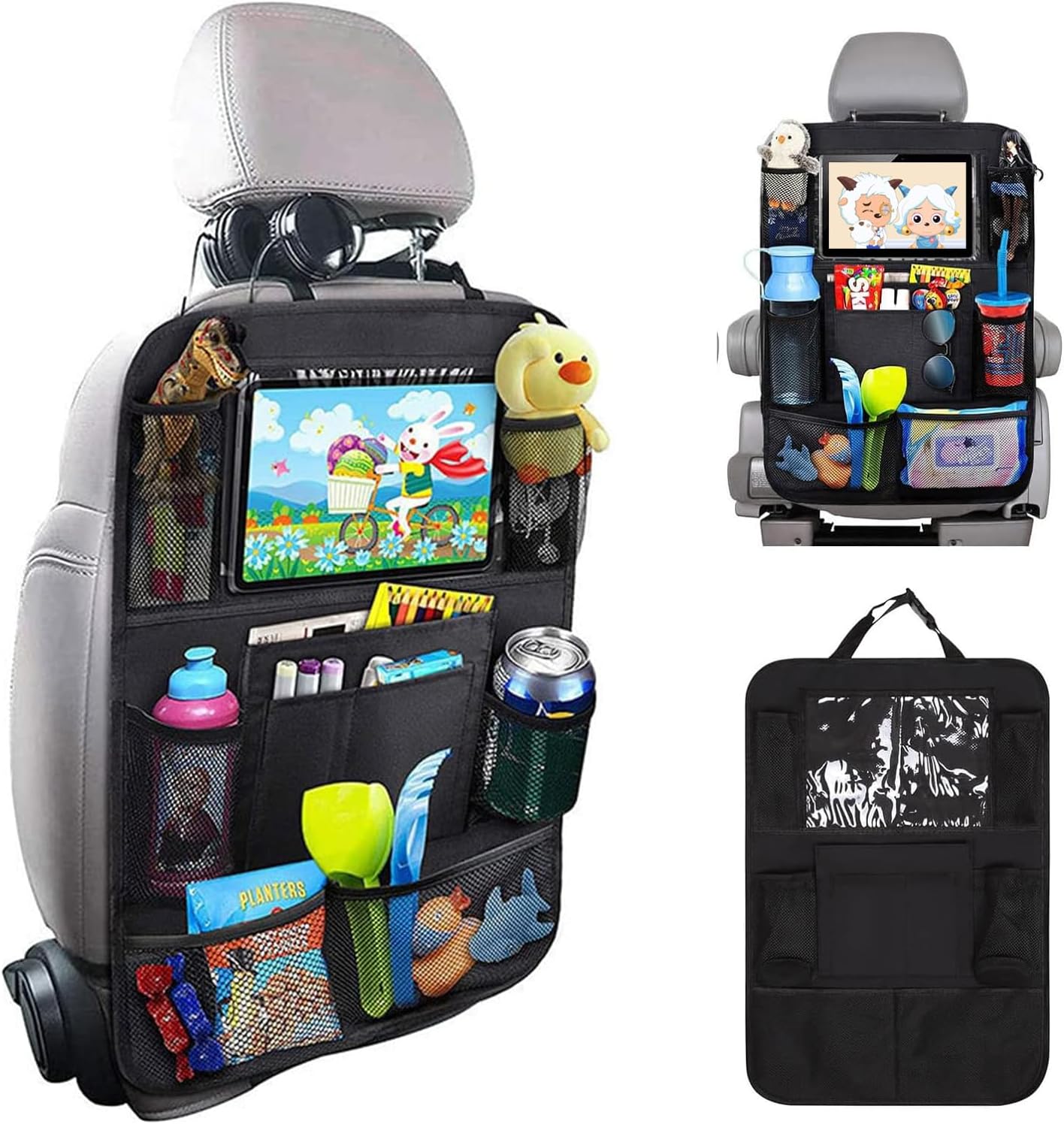 Amazon.com: Matenf Car Organizer Back Seat with 9 Storage Pockets & 10 ...