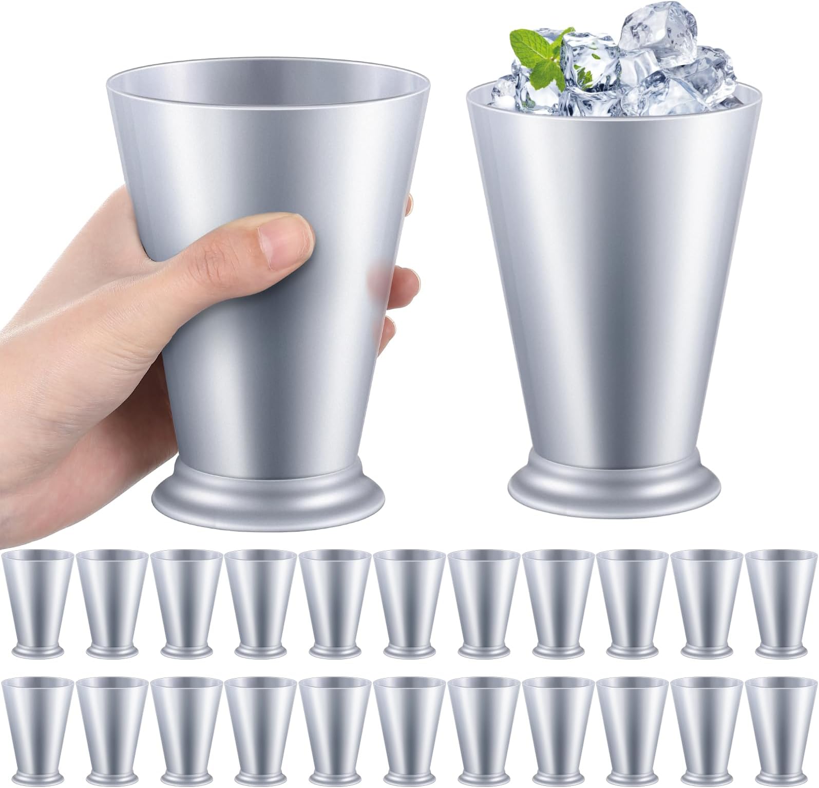 Amazon.com: Qinyoung 20 Pack Mint Julep Plastic Cups Derby Plastic Cups ...