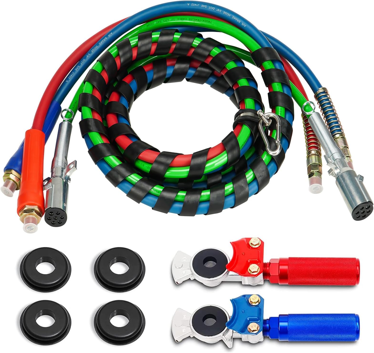 Semi Truck Air Line Kit 12ft For Semi Trucks - 7-Way Electrical Cable ...
