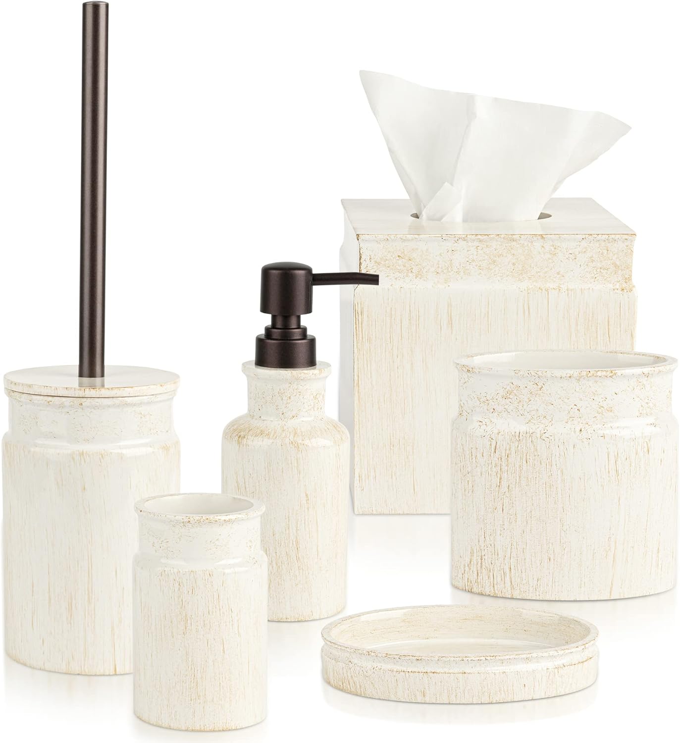 Amazon.com: Creative Scents Rustic Luxe Bathroom Accessory Set - 6 ...