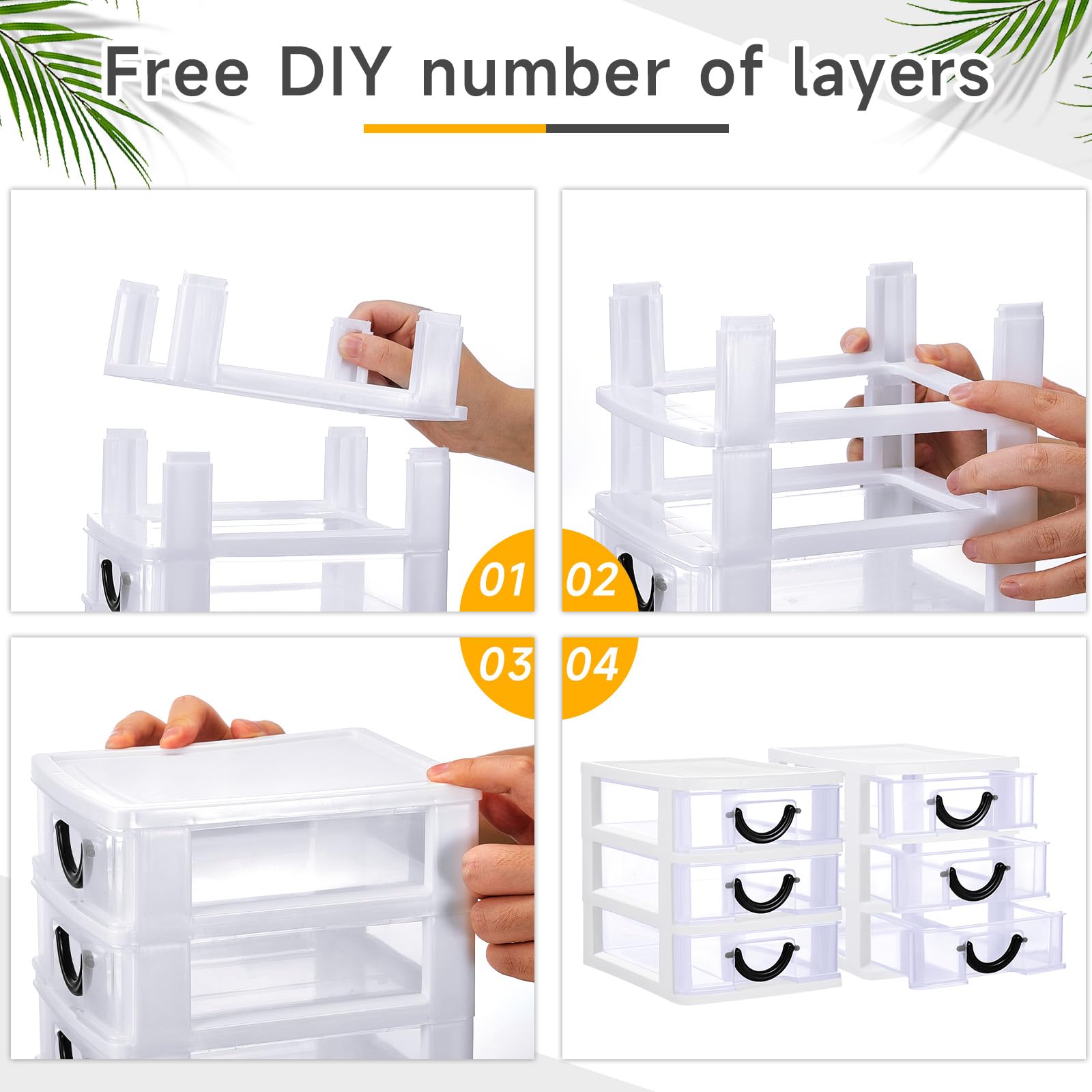 Thyle 2 Pcs Plastic Drawers Organizer Mini Organizer Box Stackable ...