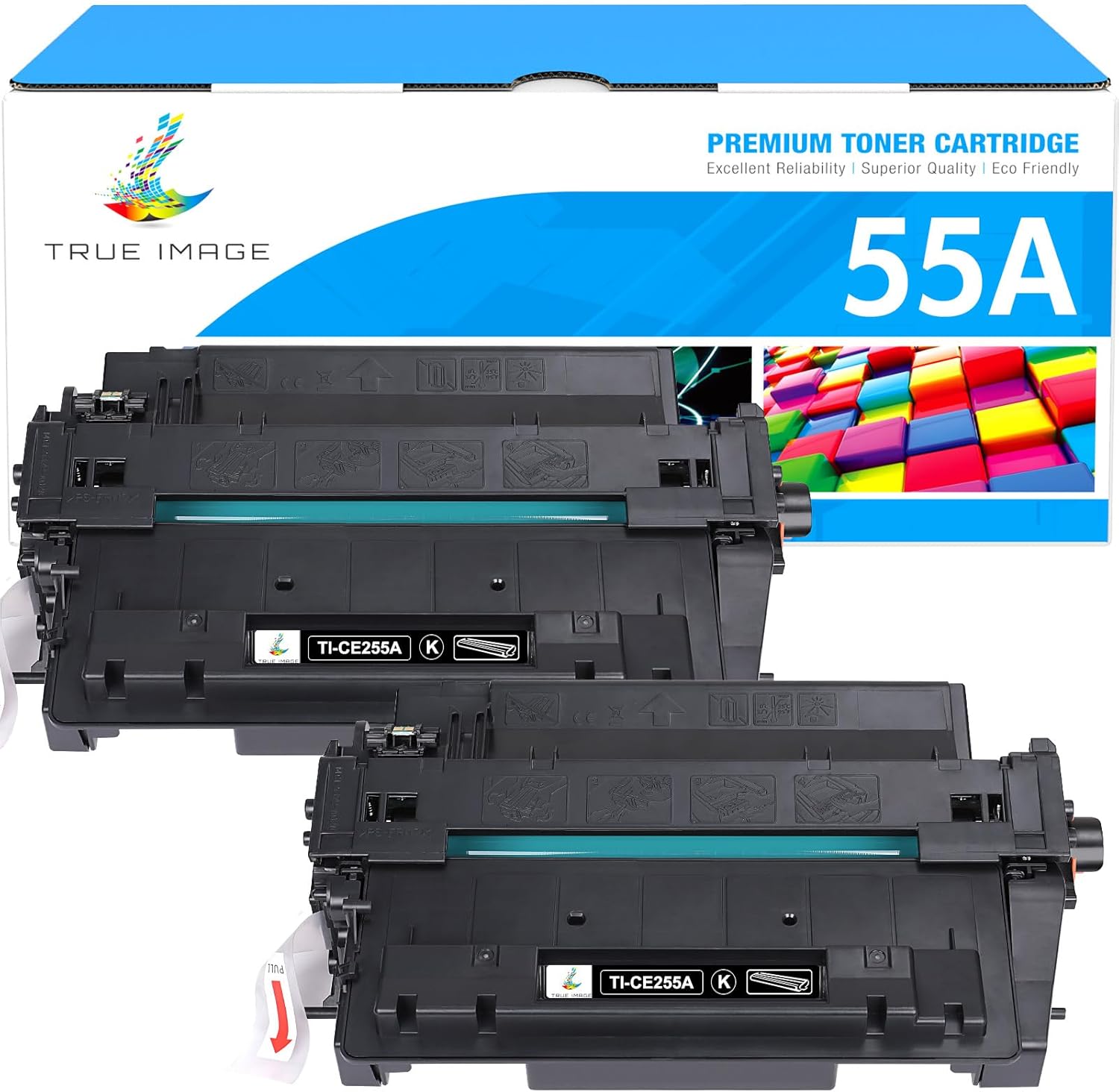 Amazon.com: P3015 55A Black Toner Cartridge CE255A 2-Pack Compatible ...
