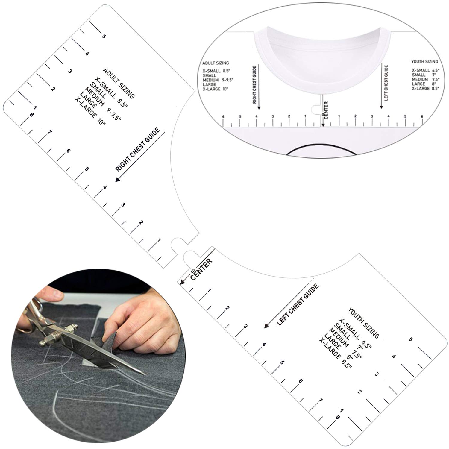 T Shirt Ruler Tee Ruler Guide For Applying Vinyl Sublimation ...