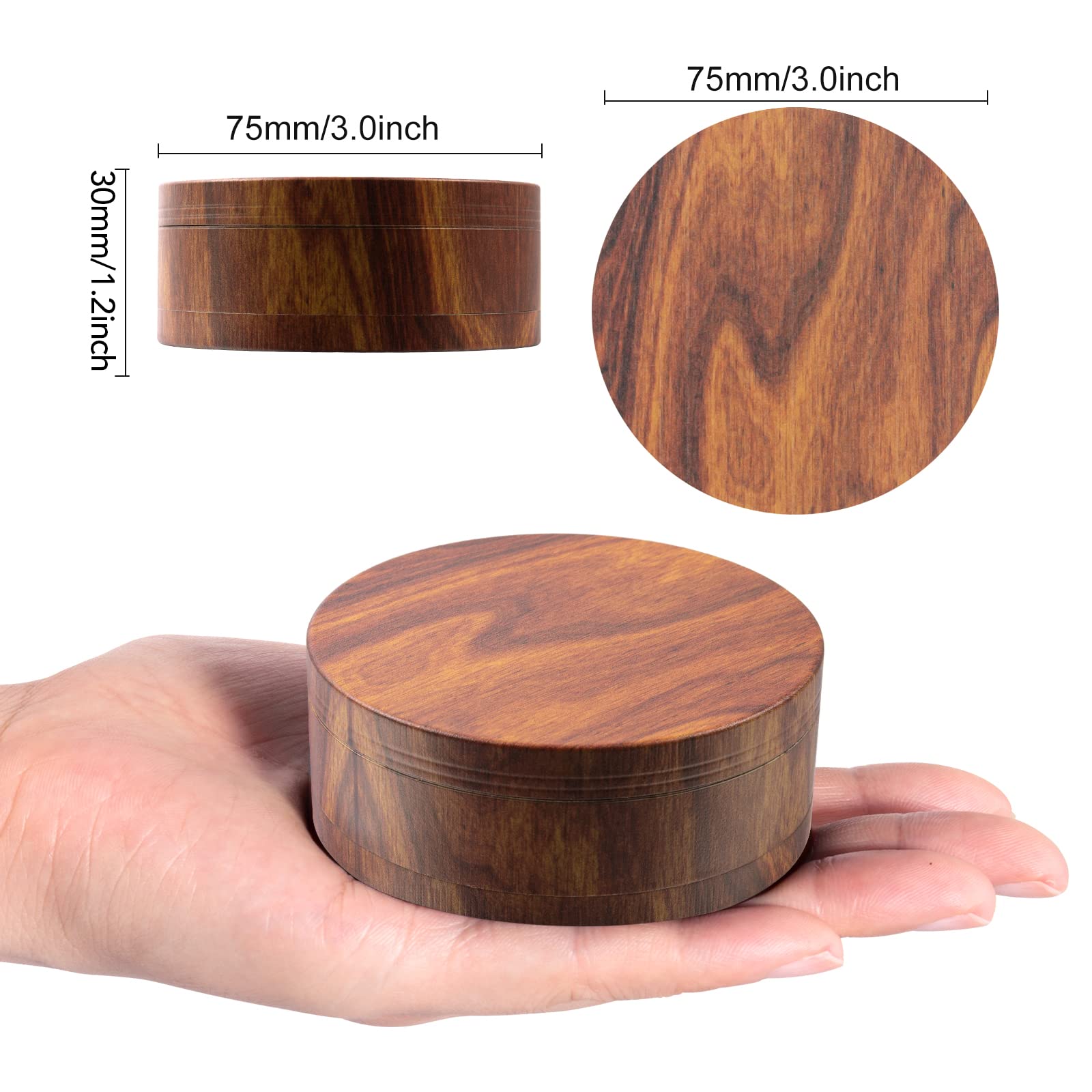 Snapklik.com : KINGTOP 3 Inch Large Spice Grinder, Zinc Alloy Mills