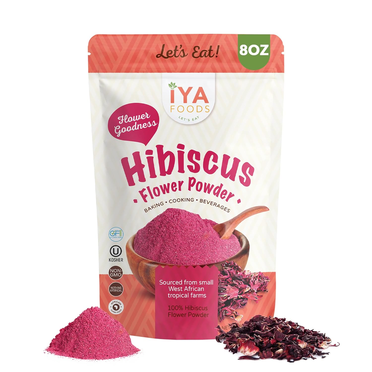 Amazon.com : Iyafoods, GlutenFree, Hibiscus Flower Powder, Kosher ...