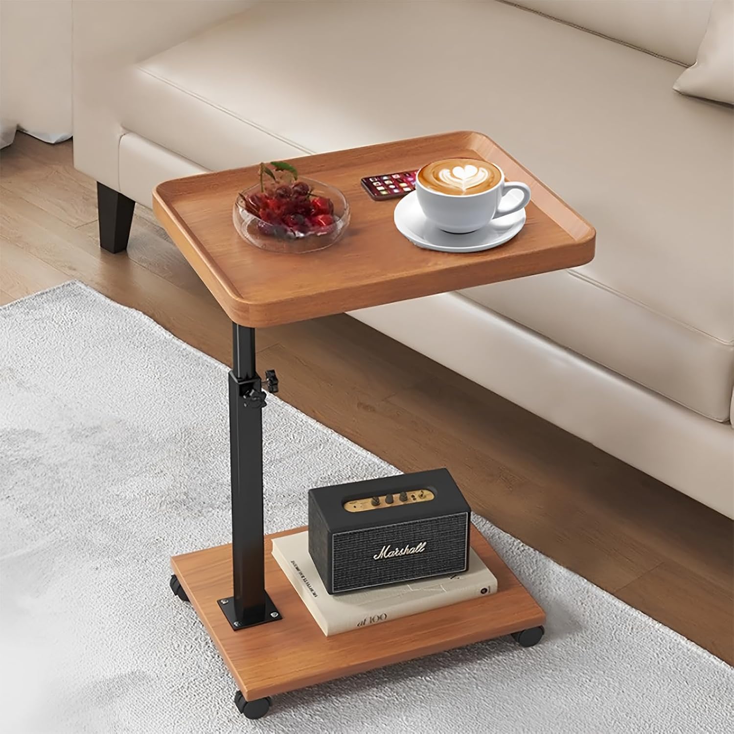 Amazon.com: C Table End Table Adjustable Height, 360°Swivel TV Tray ...
