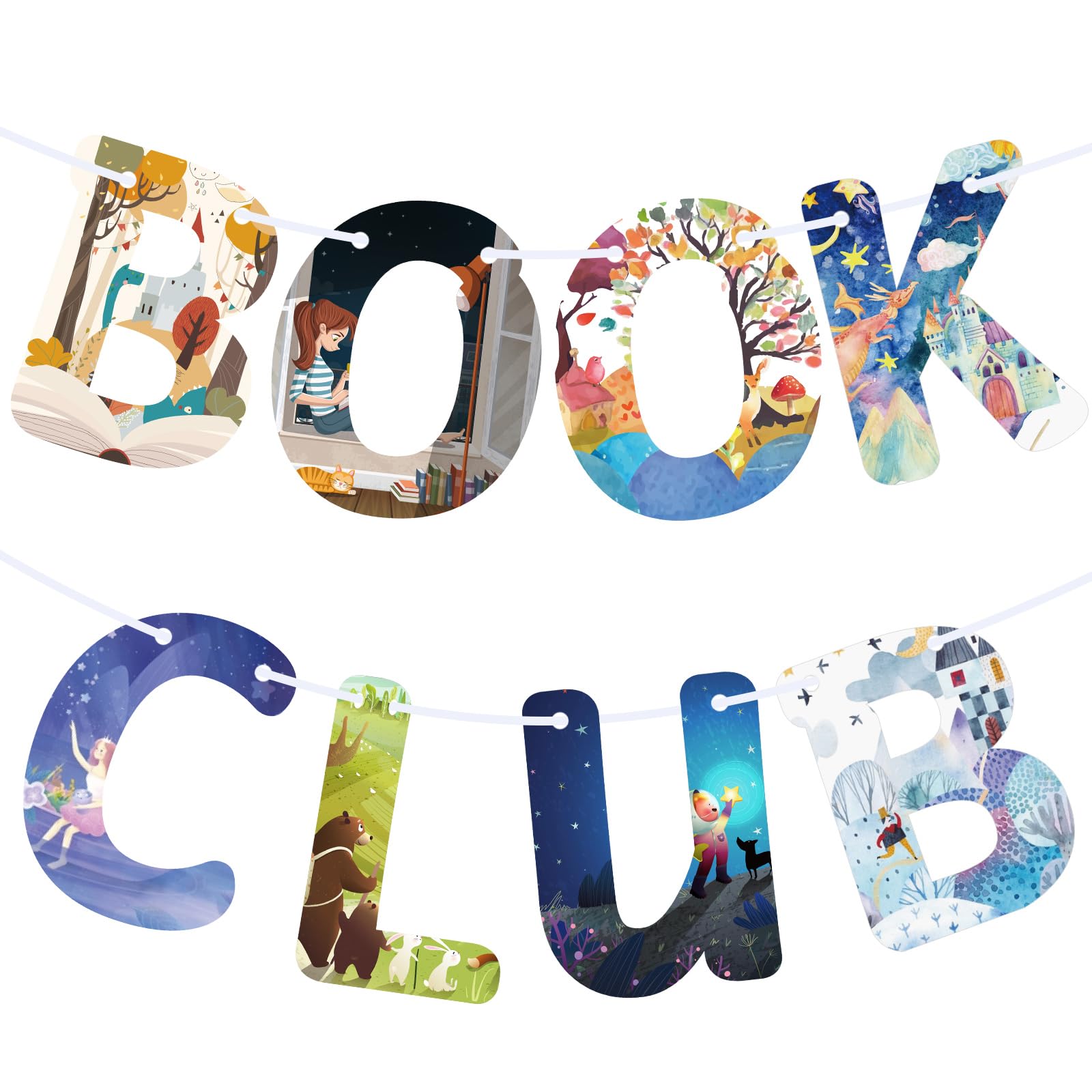 Amazon.com: Colarr 2 Pieces Book Club Banner, 4.92 ft Long, Book Party ...