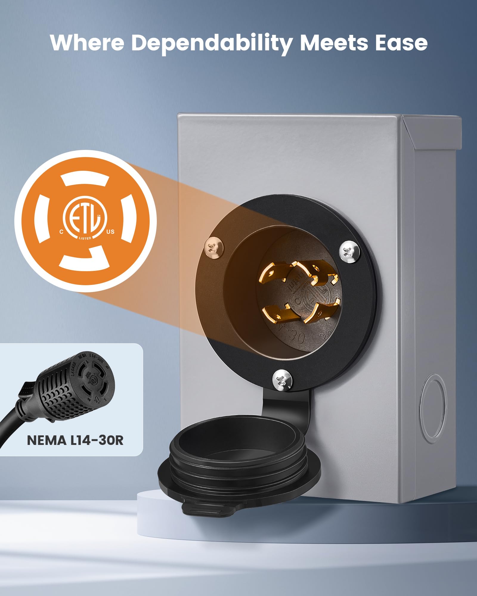 Snapklik.com : 30 Amp Generator Inlet Box, NEMA L14-30P Power Inlet Box ...