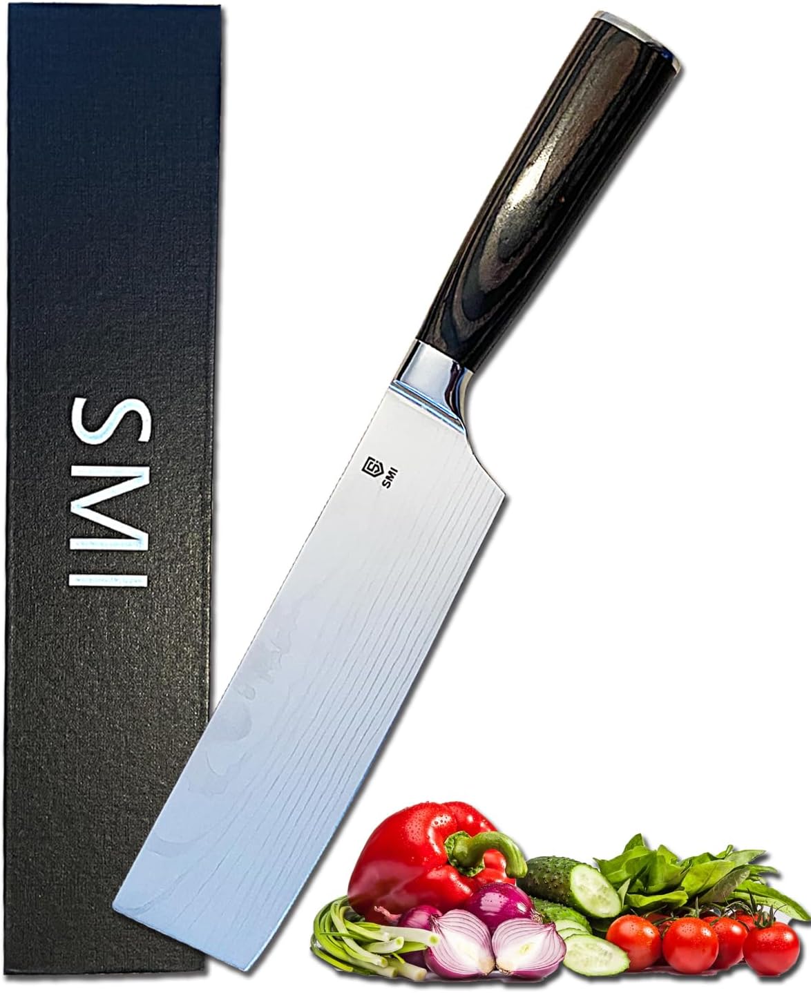 PAUDIN Japanisches Messer, Klingenlänge 17 cm Nariki Messer Hackmesser ...