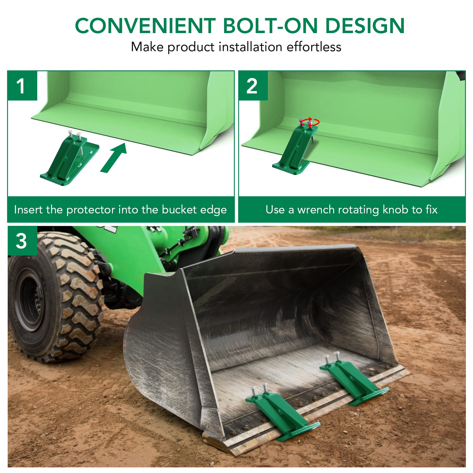 Tractor Bucket Protector, 2pcs Ski Edge Protector, Turf Tamer Skid ...