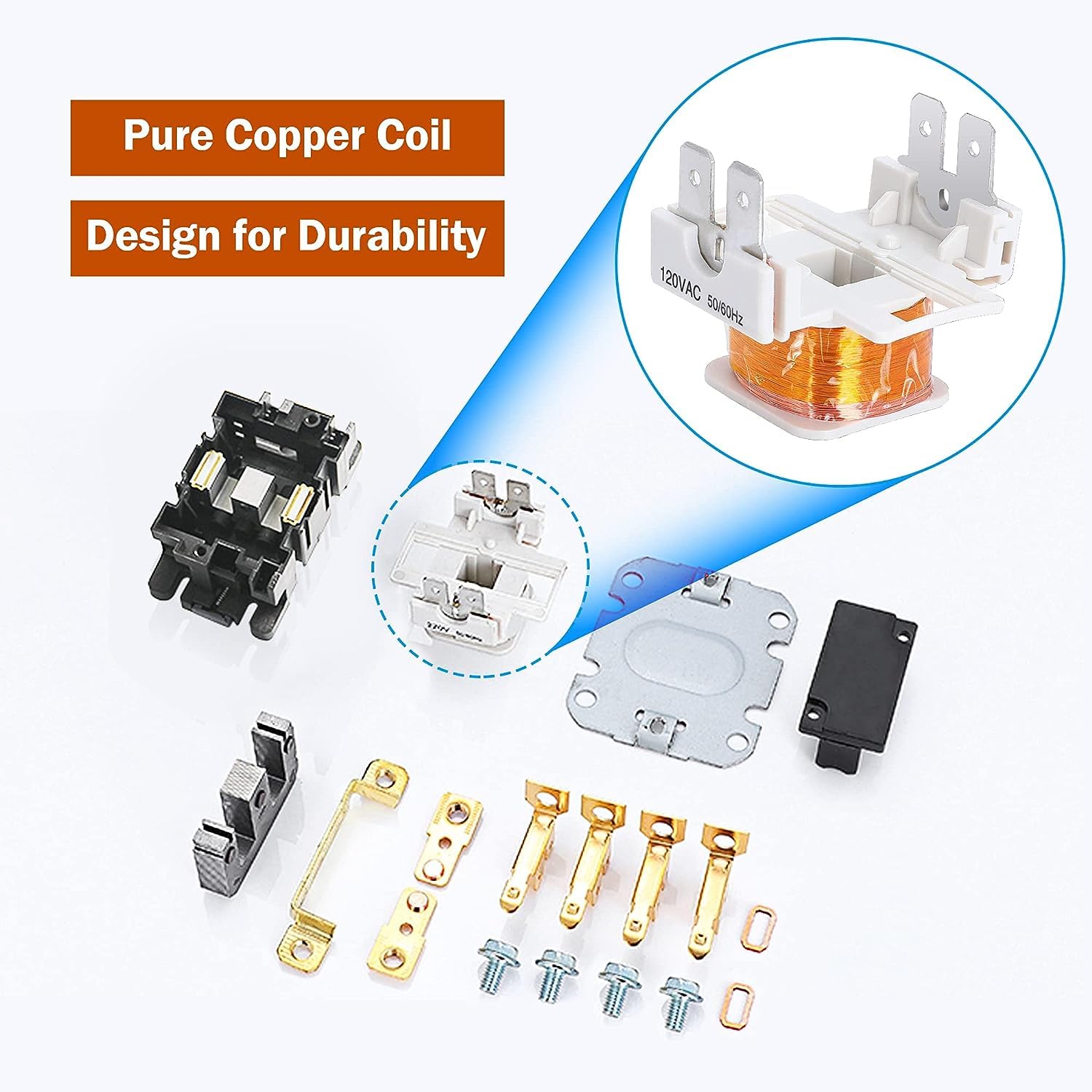 Snapklik.com : Dreyoo Carrier HVAC Motor Contactor, 120V 40 Amp Coil 2 ...