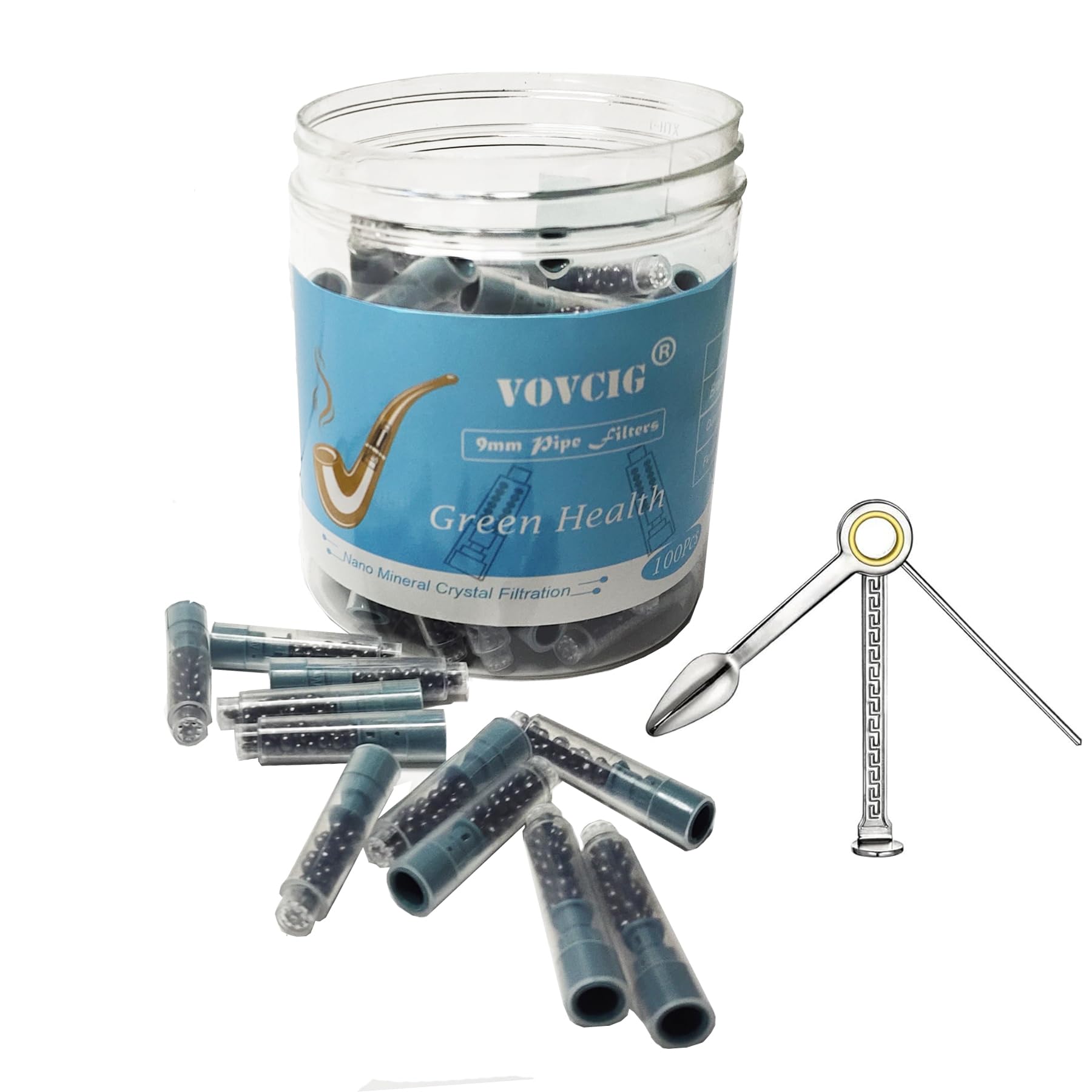 Amazon.com: VOVCIG Pipe Filters 9mm Nano Mineral Crystal Filters for ...