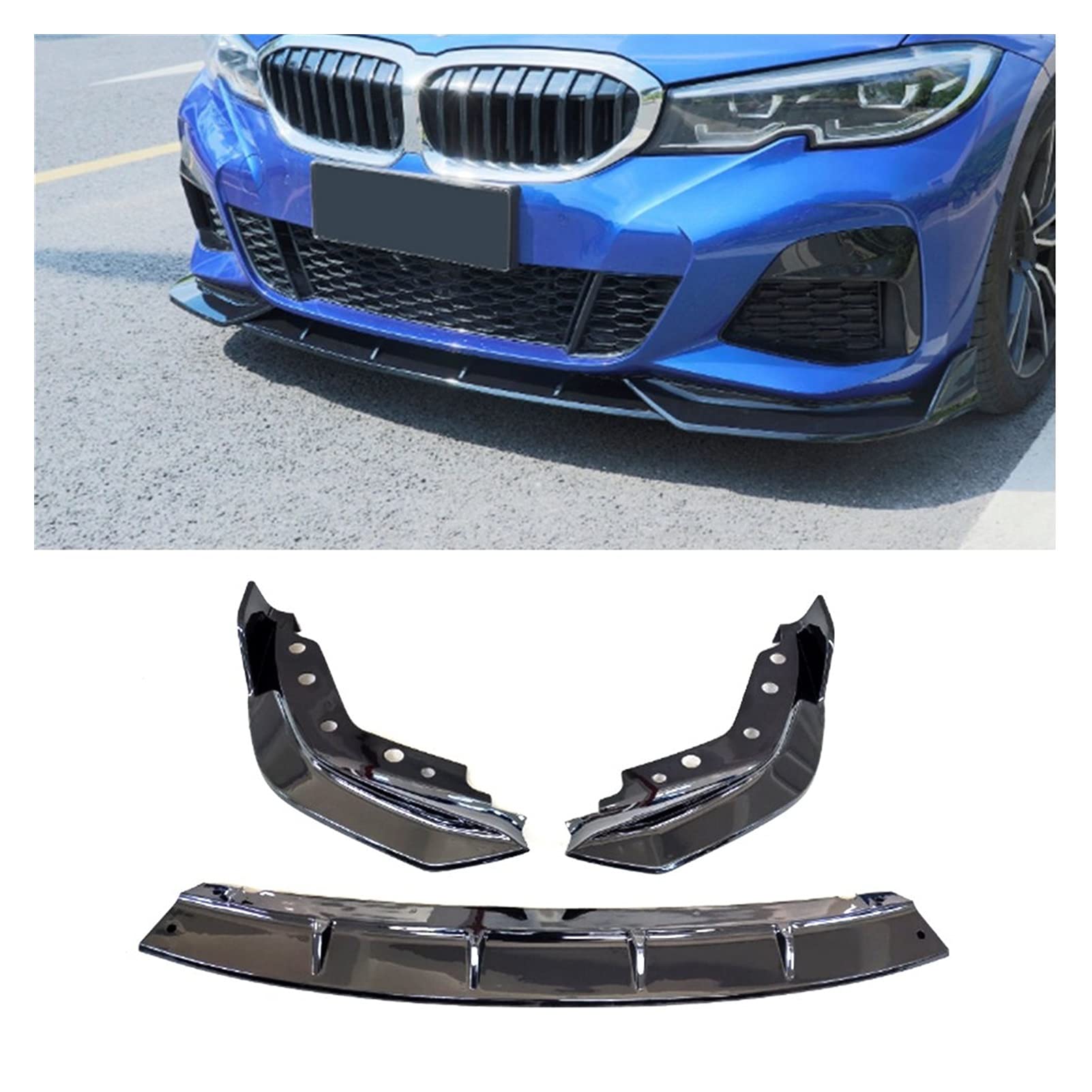Buy Car Front Bumper Spoiler Glossy Black Front Bumper Lip Splitters ...
