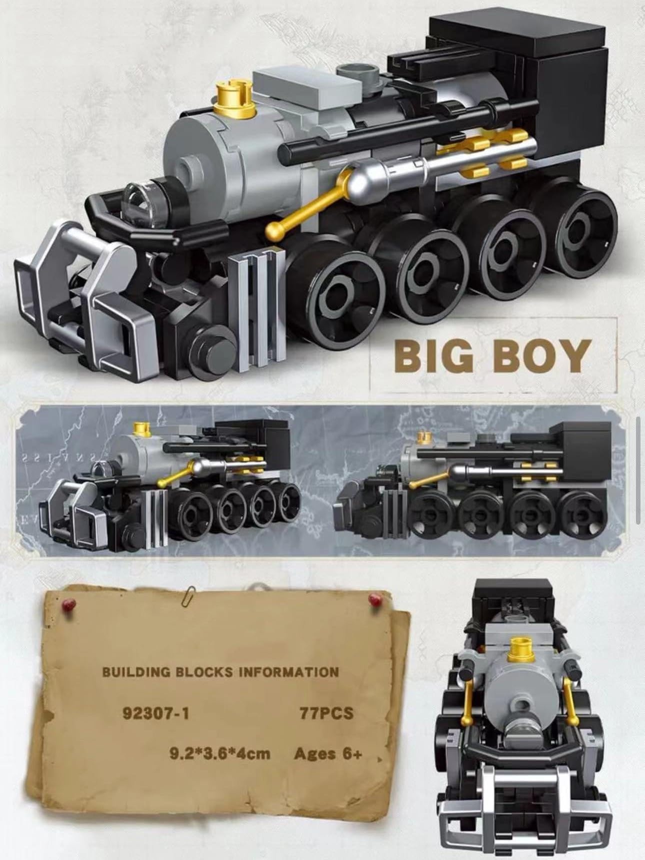 Train Building Set, 6Pcak MINI Steam Locomotive Train Building Sets ...