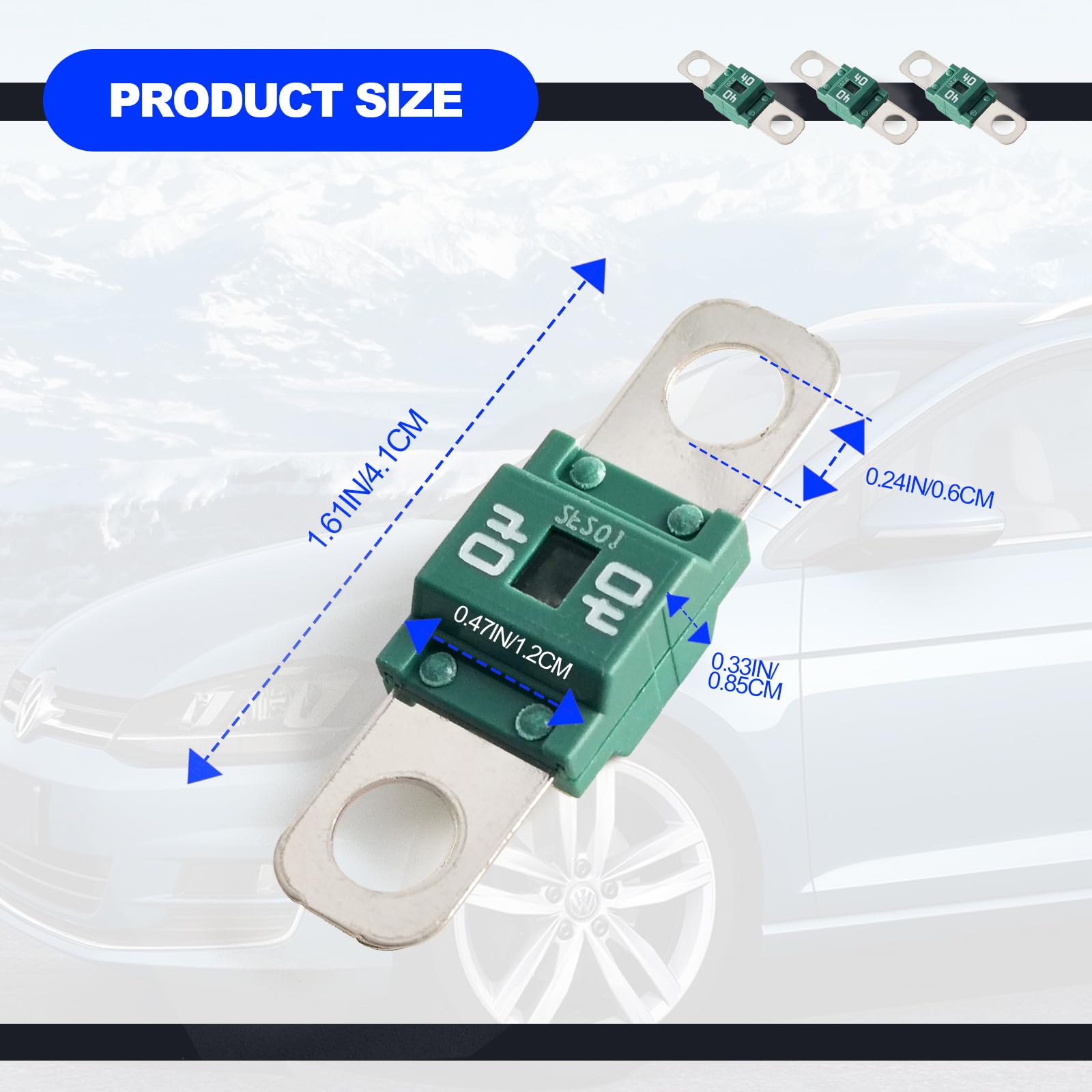 Snapklik.com : 3PCS AMI/Midi Fuse, High Current 40A, For Cars, Buses ...