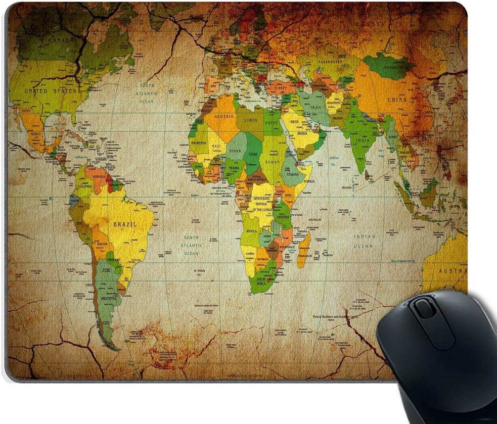 Amazon.com: Nicokee Gaming Mouse Pad Colored World Map Borders ...