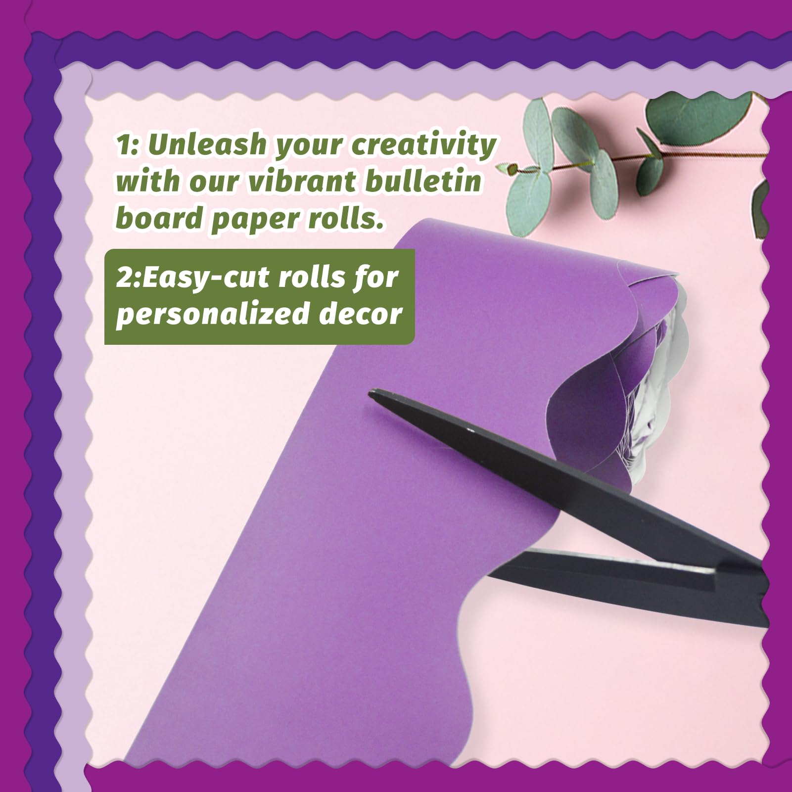 Snapklik.com : 8 Rolls 262.4 Ft Purple Bulletin Board Borders - Purple ...