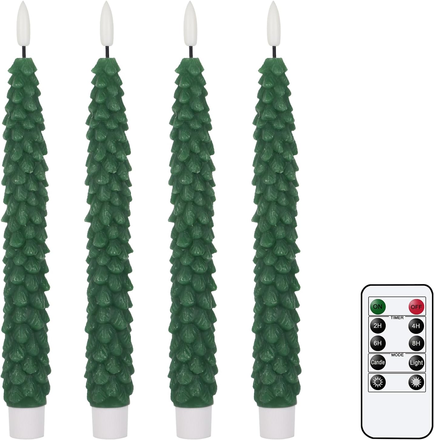 Amazon.com: GenSwin Christmas Tree Flameless Taper Candles Flickering ...