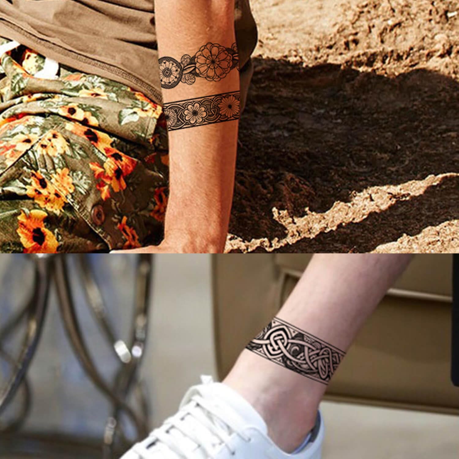 GLARYYEARS Tatuaje temporal de alambre de púas, paquete de 18 tatuajes ...