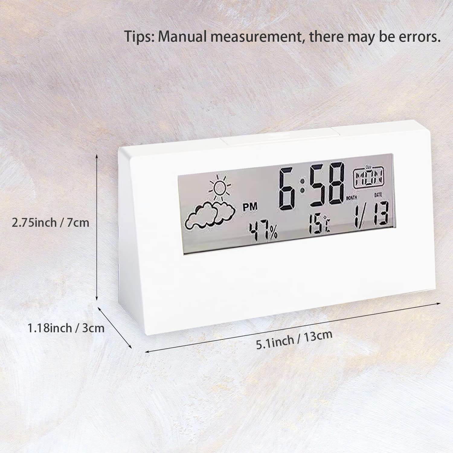 Transparent Screen Electronic Alarm Clock Calendar Weather, 40% OFF