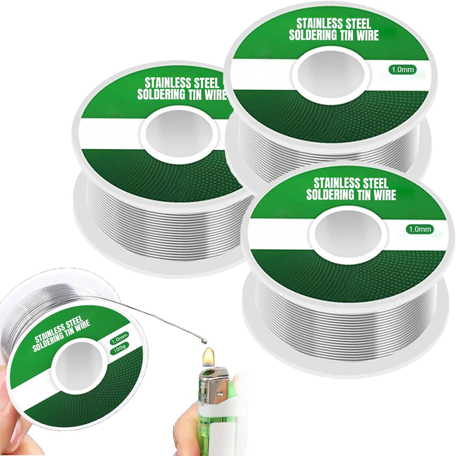 KCRPM Aluminum Stainless Steel Lighter Solder Wire, Soldering Wire Lead ...