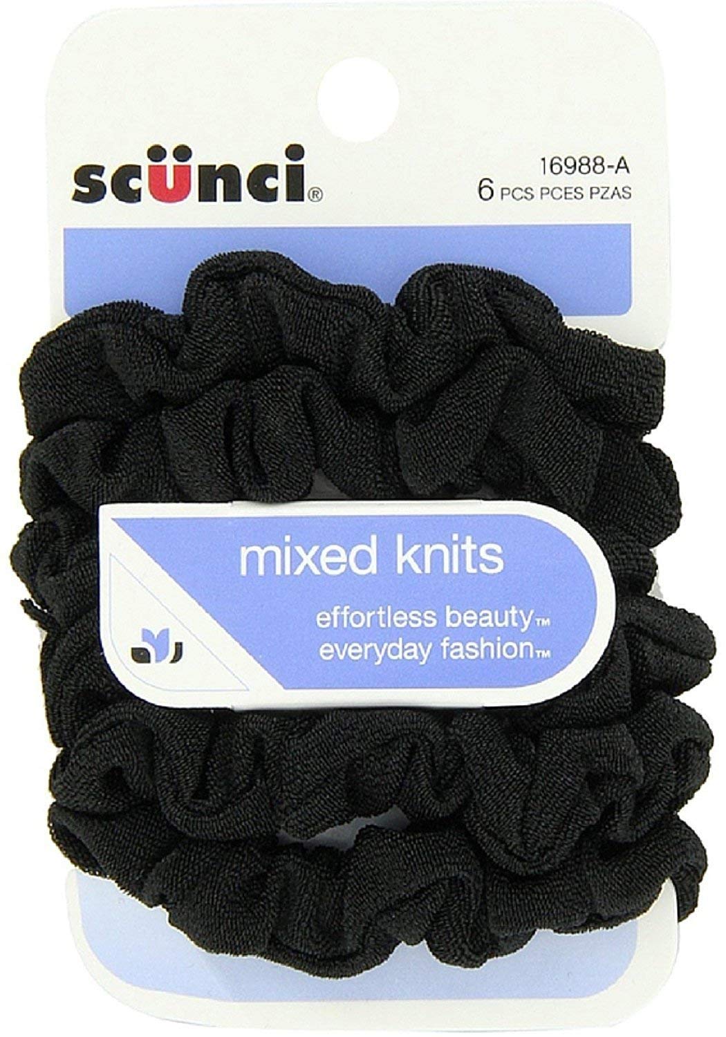 Amazon.com : Scunci 1698803A048 Black Mini The Original Mini Scrunchies ...