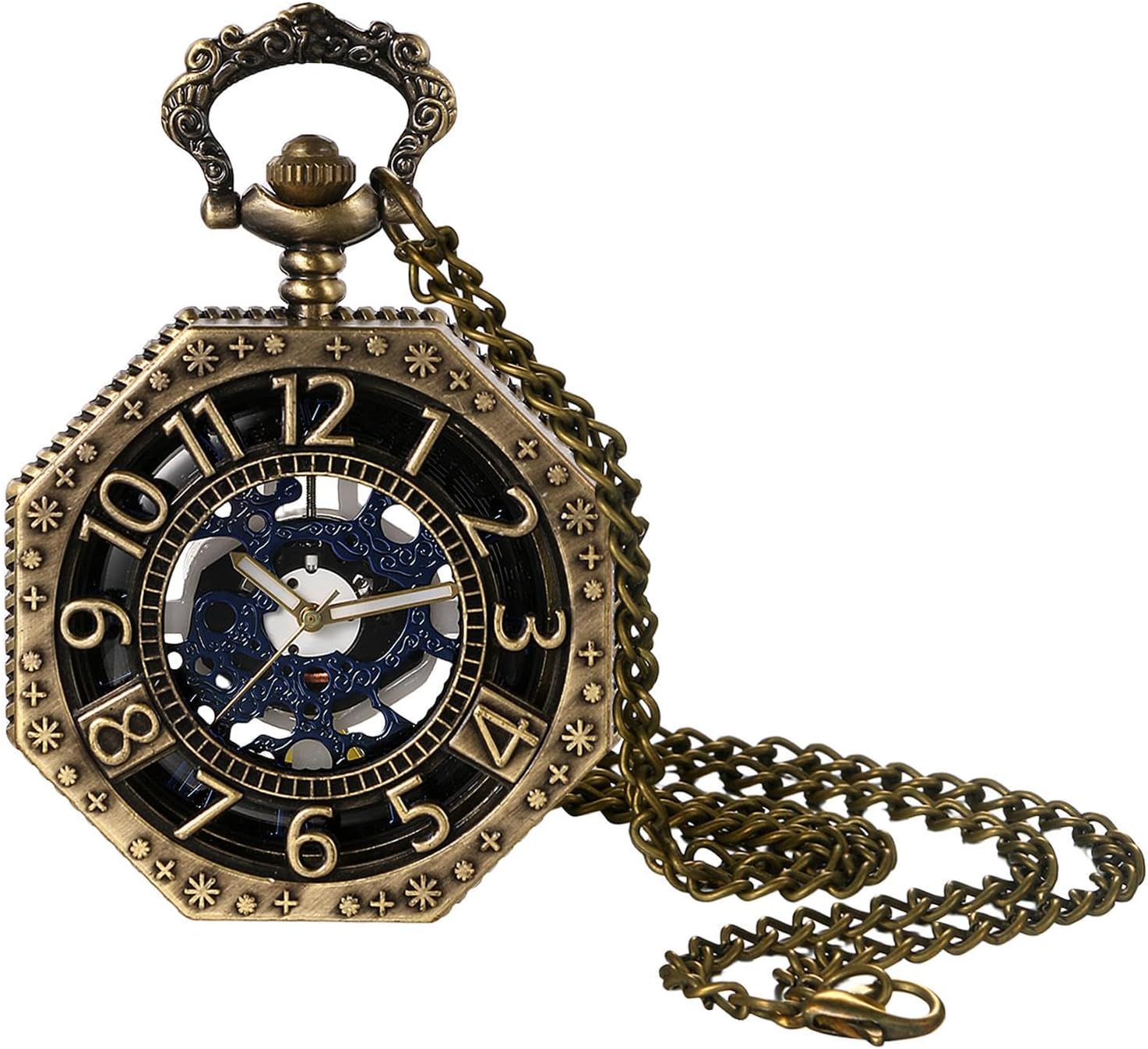 Amazon.com: Lancardo Chic Octagonal Pocket Watch: Quartz Movement ...