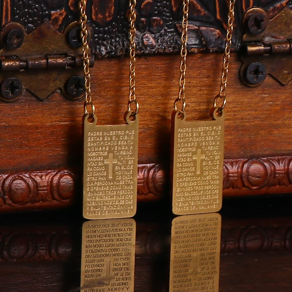 Snapklik.com : Stainless Steel Scapulars Catholic Necklace, Our Father ...