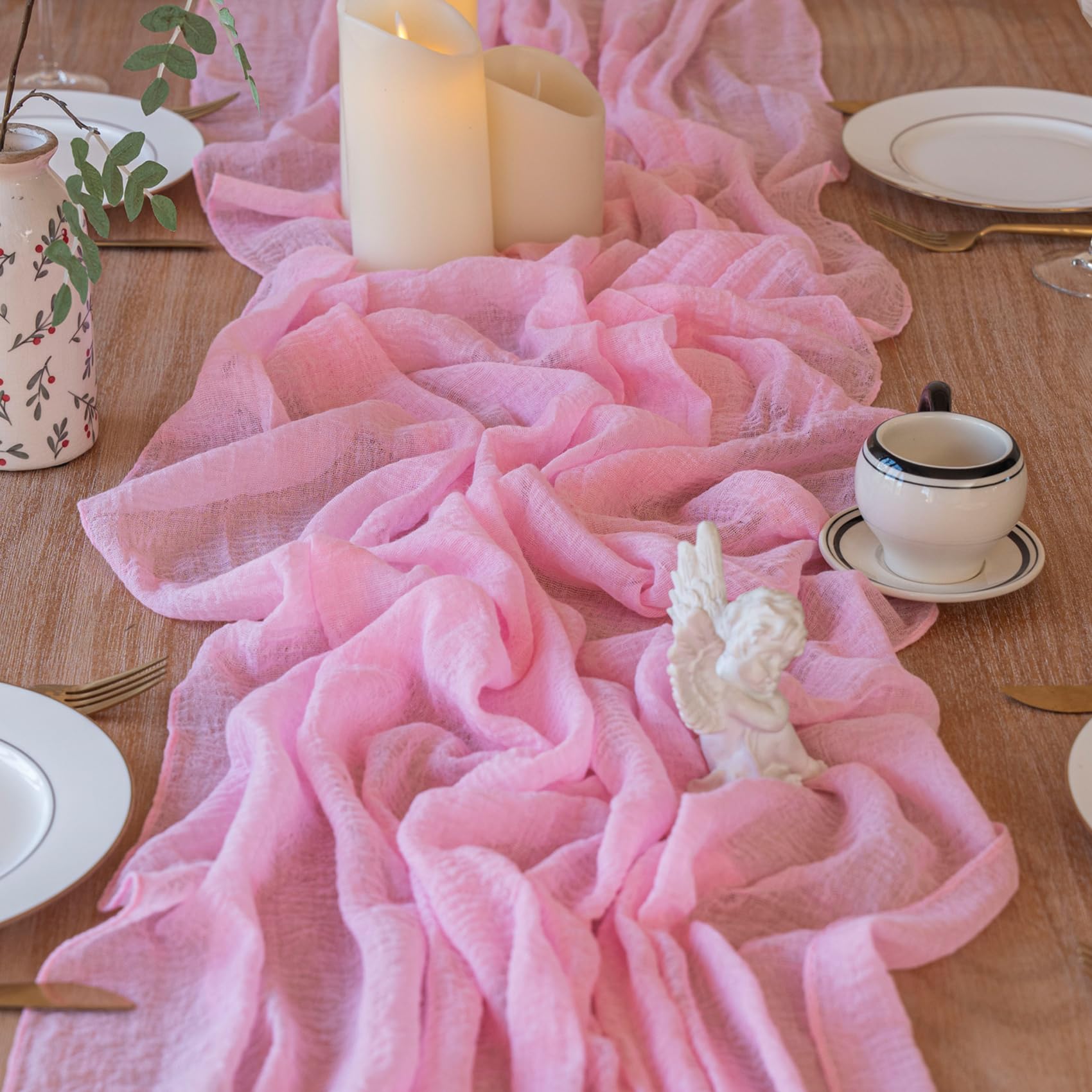 Amazon.com: Cheesecloth Table Runner 35x120 Inches Boho Gauze Sheer ...