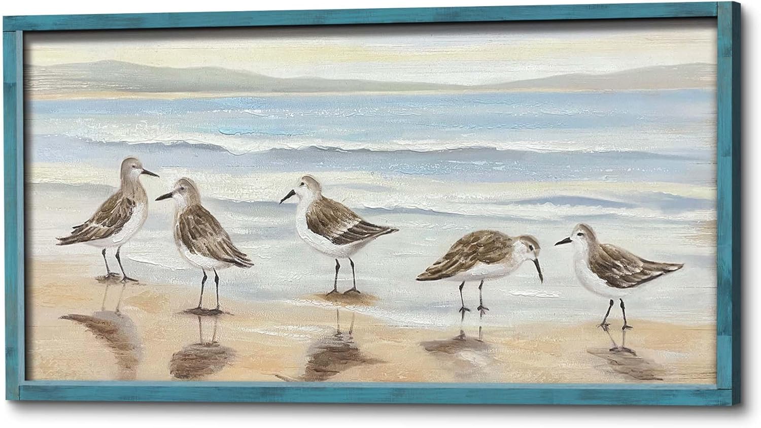 Amazon.com: Seabird Picture Coastal Wall Art: Large Framed Ocean Beach ...