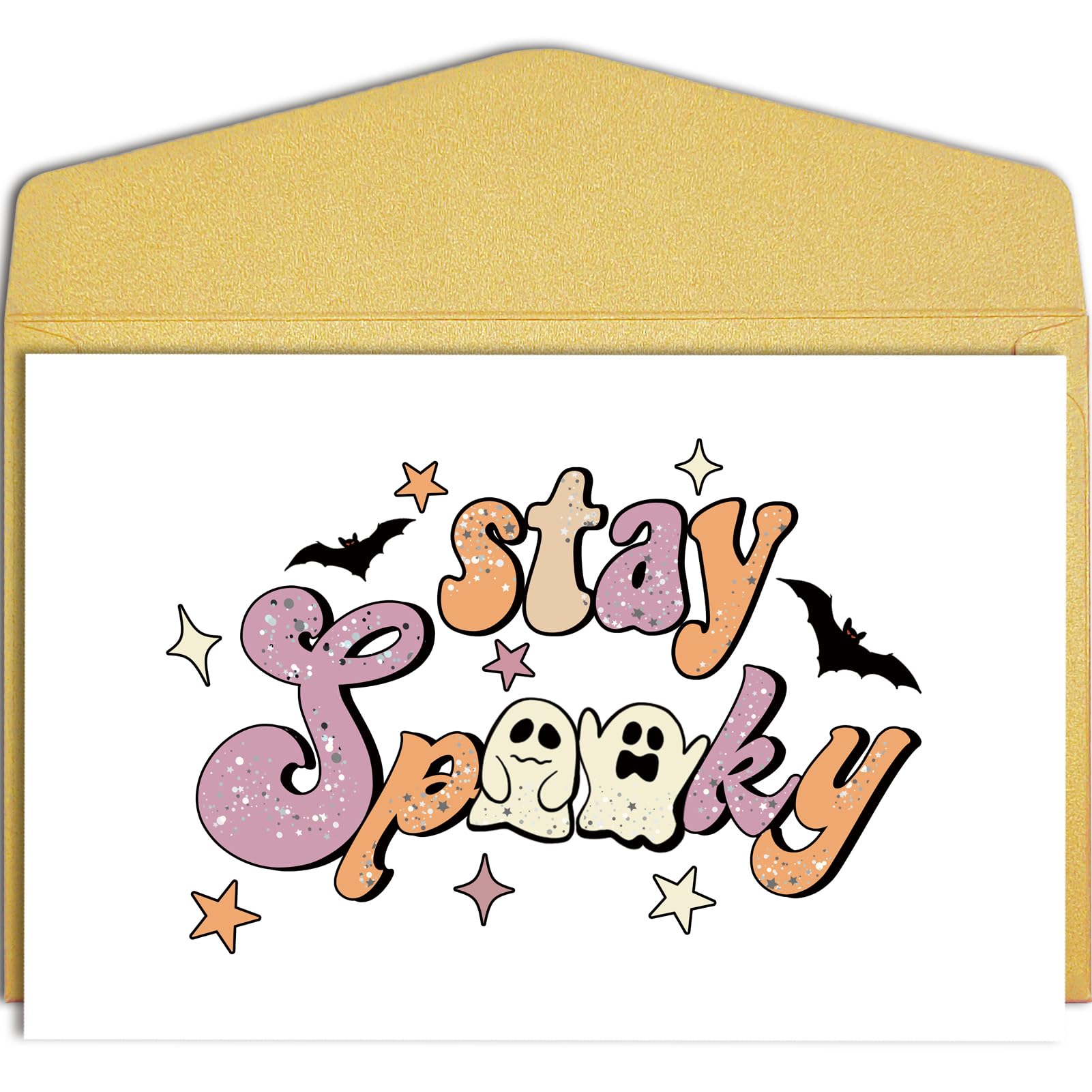 Amazon.com: Qiliji Funny Ghost Halloween Card, Cute Boo Halloween Card ...