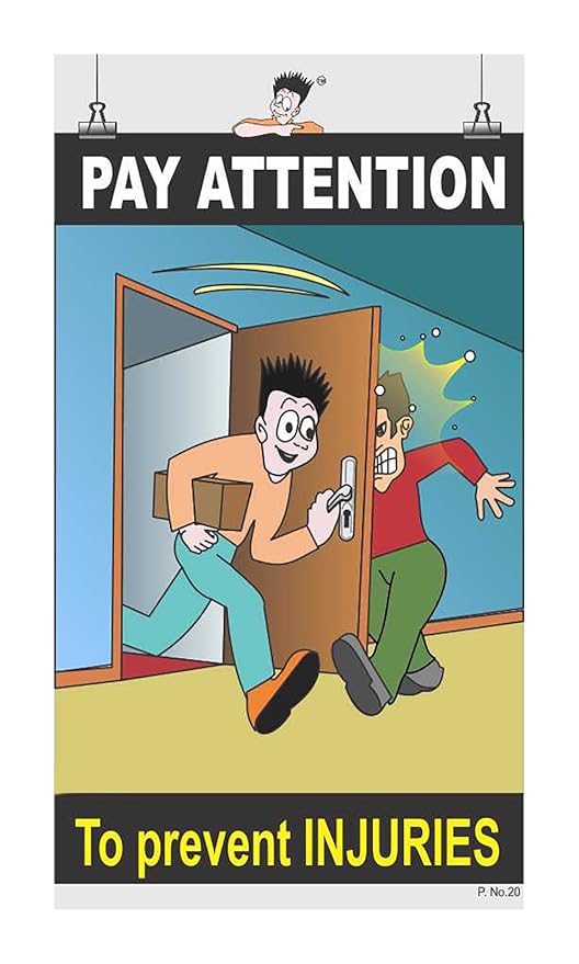 Posterkart Office Safety Poster - Pay Attention, 66 cm x 36 cm x 1 cm ...