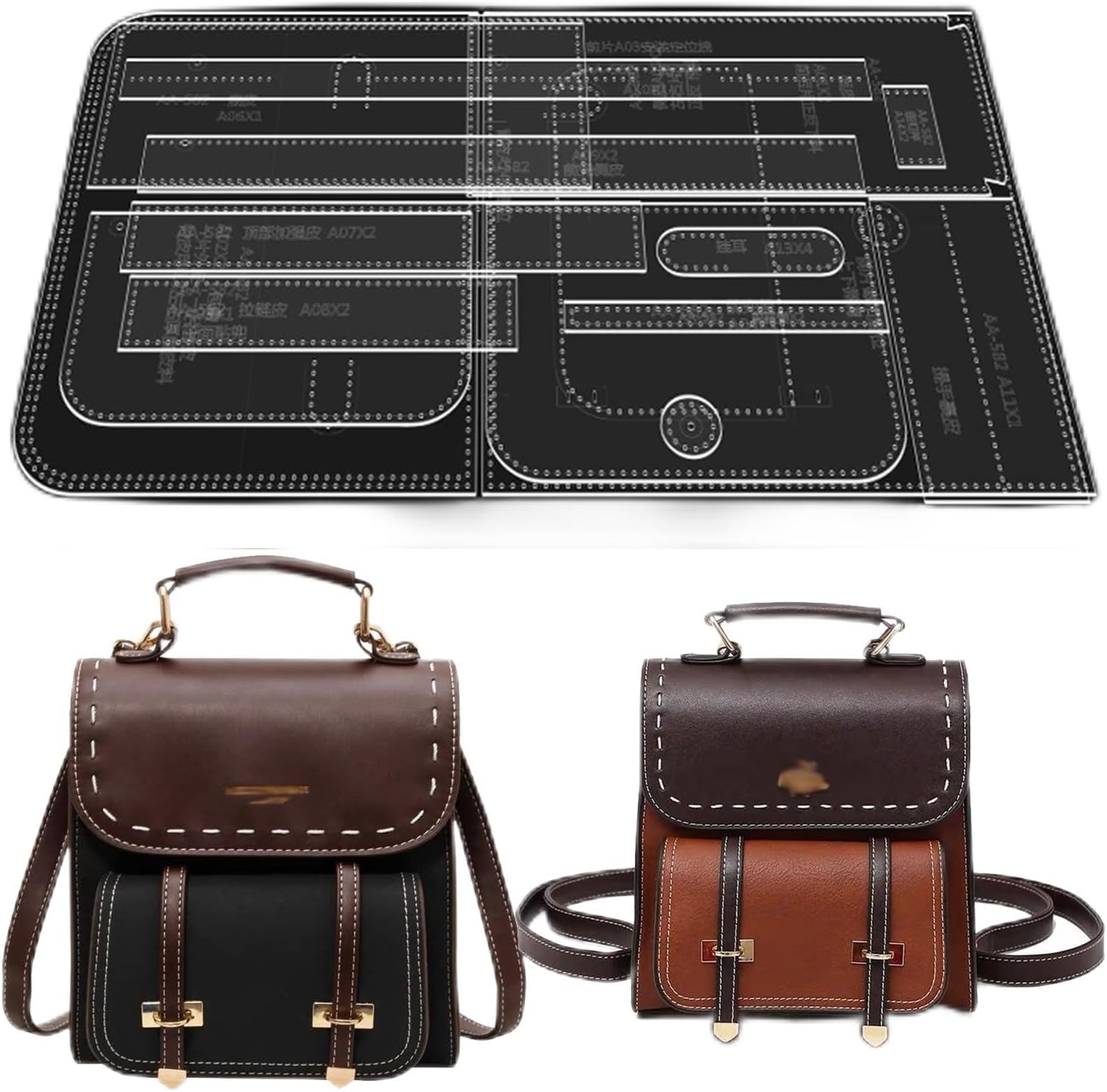 Amazon.com: RIVEENY Backpack Acrylic Template,Leather Pattern Acrylic ...