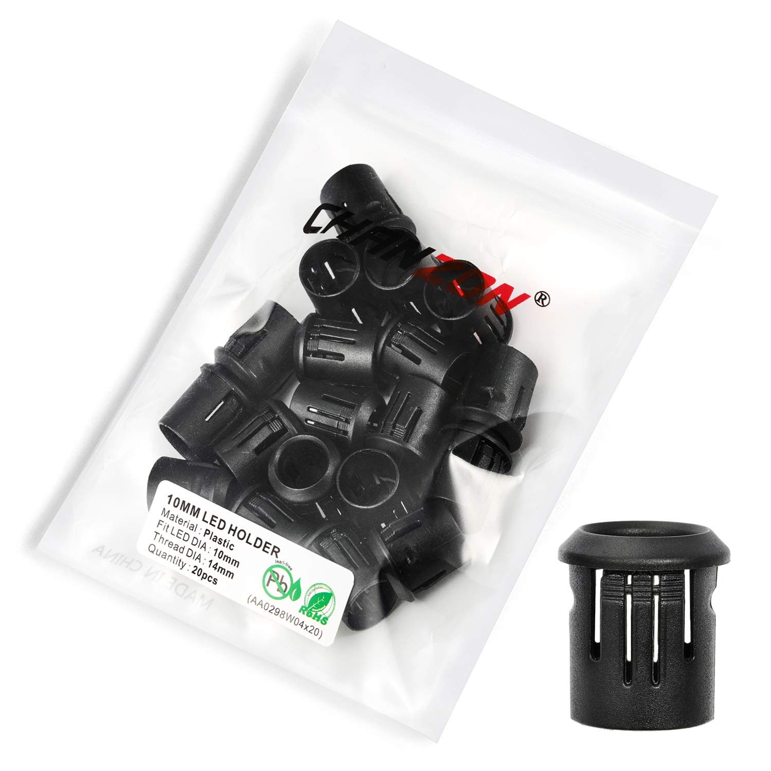 Chanzon 20pcs 10mm Led Holder for Light Emitting Diodes,Diode Lights ...