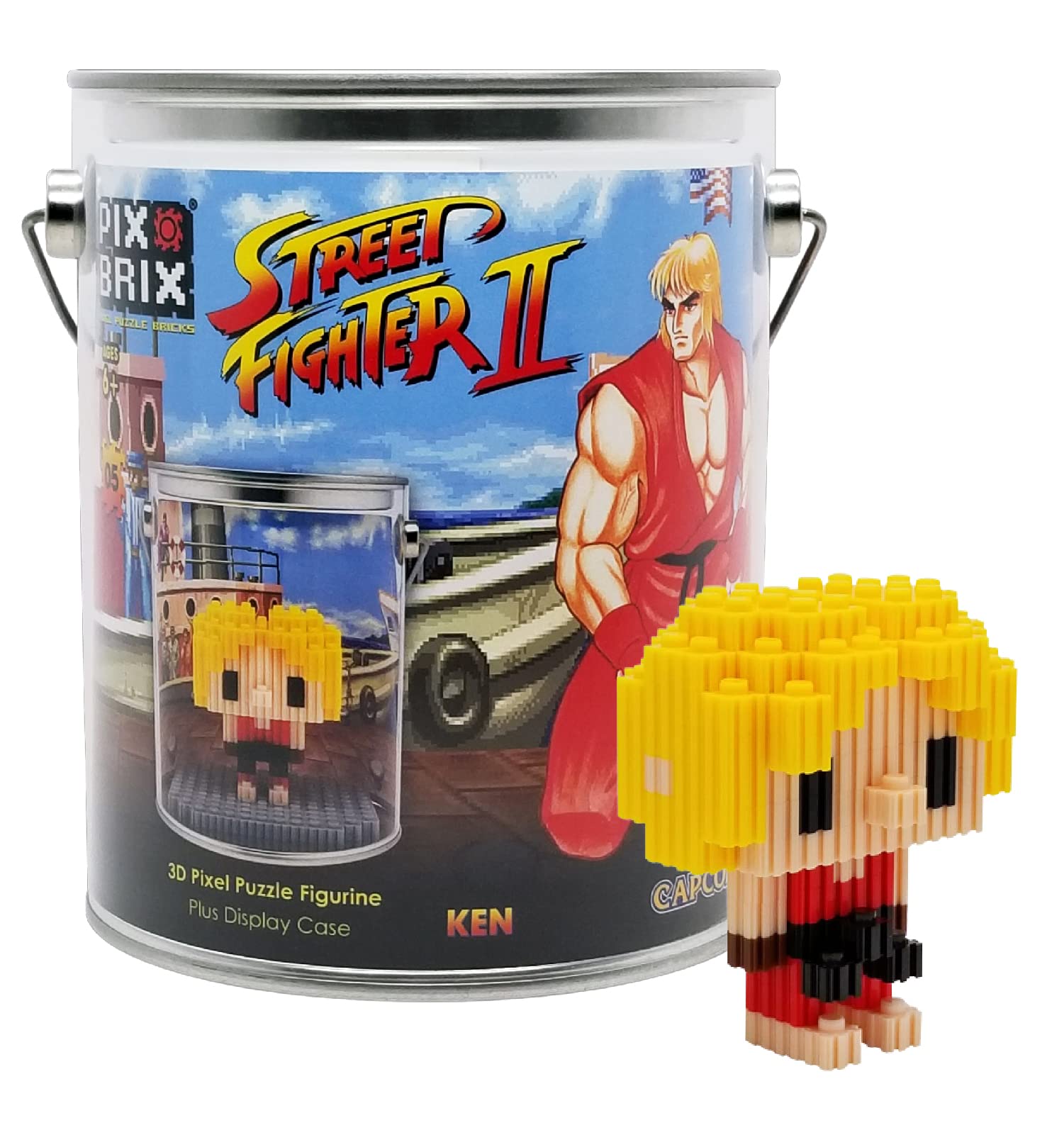 Buy Pix Brix Street Fighter II Mini Pixel Figurines, Ken – Buildable ...