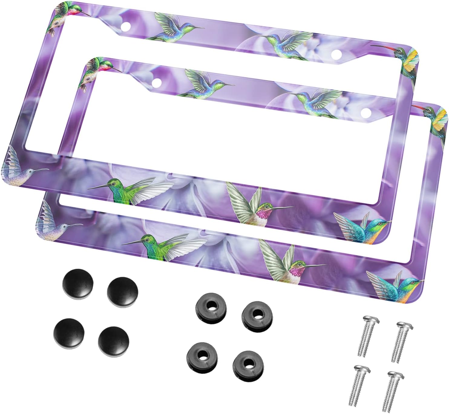Amazon.com: Hummingbird Flowers License Plate Frame Bird Animal ...