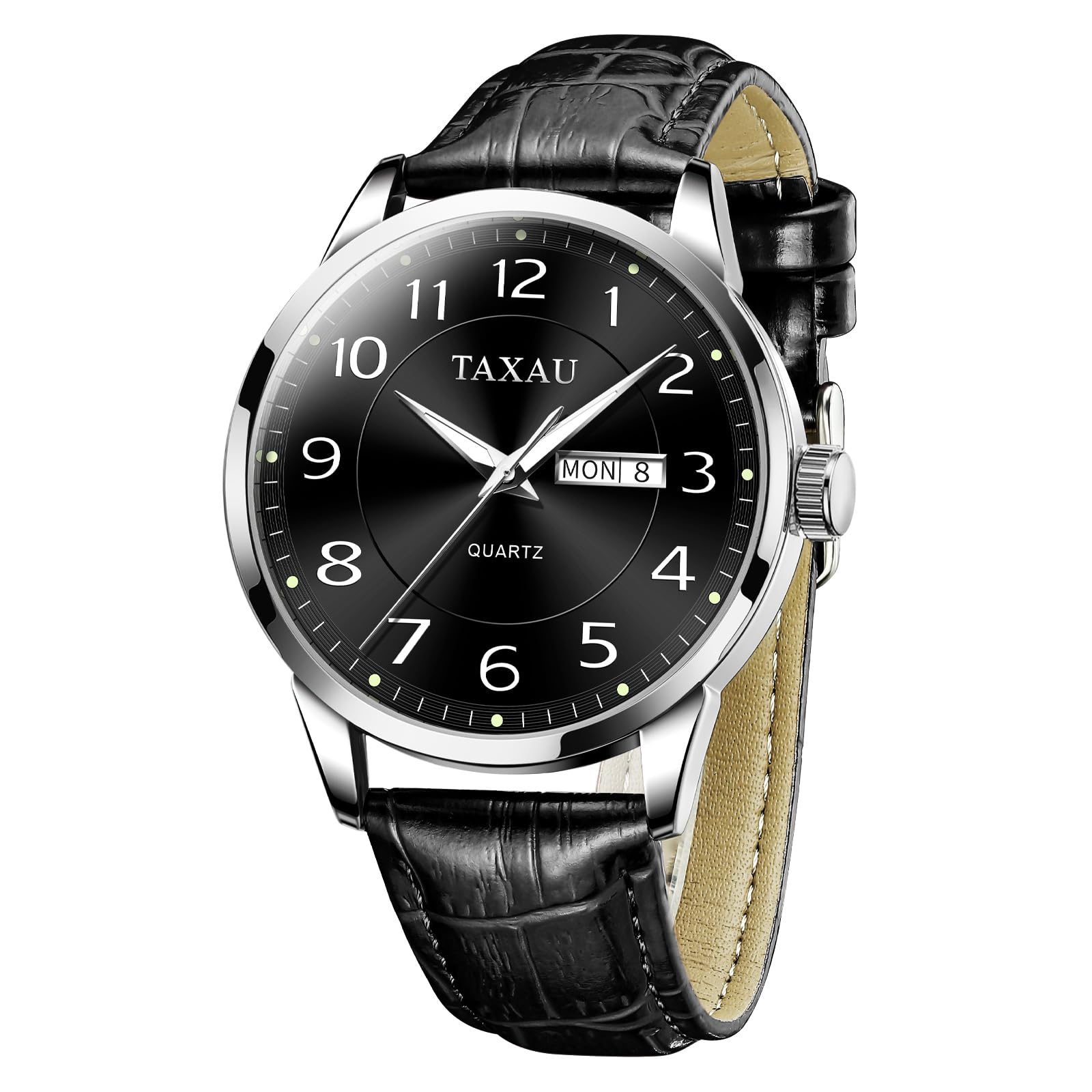Taxau Men's Watches with Leather Straps - Big Face Watches Men Luxury ...