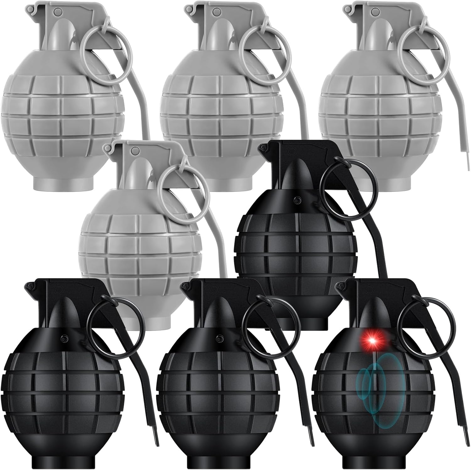Amazon.com: Sratte 8 Pcs Plastic Hand Grenades with Realistic Sound Effects and Flashing Light ...